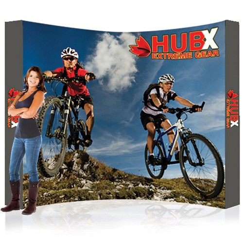 10 ft. Curved Ready Pop Step and Repeat Backdrop - 8'h Large Single ...